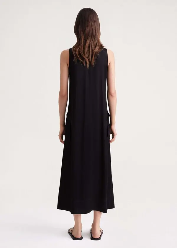 TOTEME Sleeveless V-neck Maxi Dress With Pockets