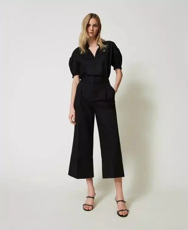 TWINSET Cropped Straight Trousers