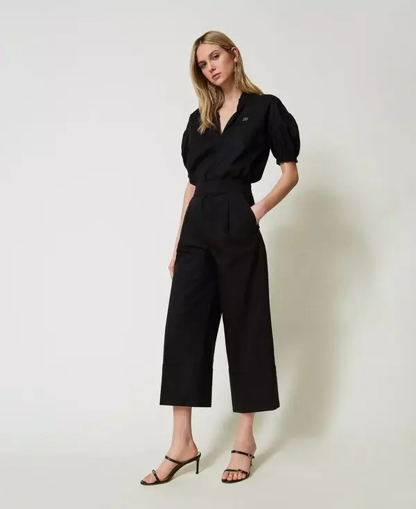 TWINSET Cropped Straight Trousers