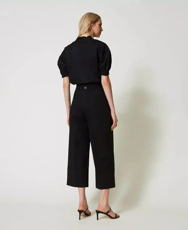 TWINSET Cropped Straight Trousers
