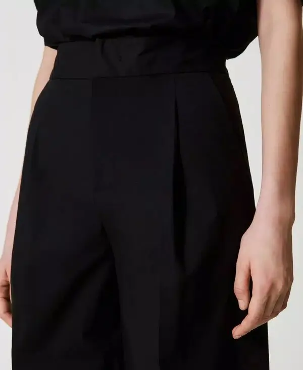 TWINSET Cropped Straight Trousers
