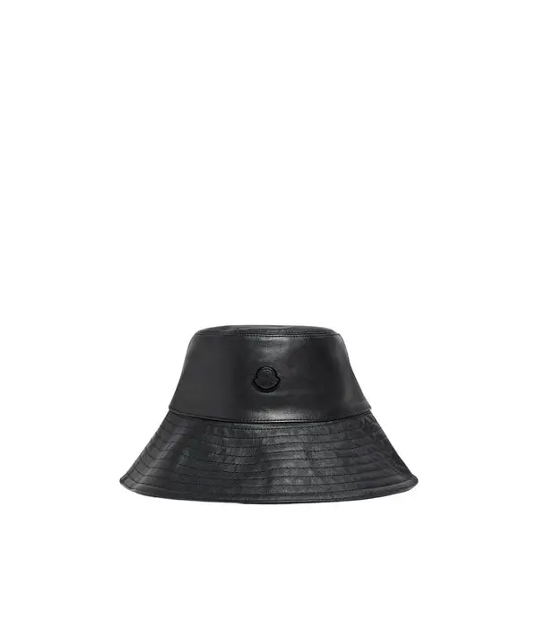 Moncler X Ee72 Edward Enninful Leather Bucket Hat - Black