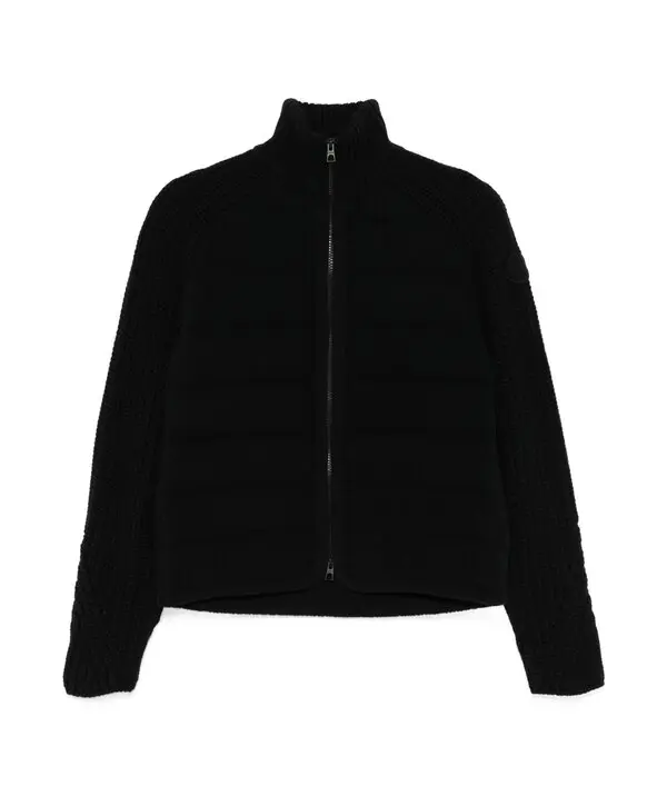 Moncler Zip-up Knit Padded Cardigan - Black