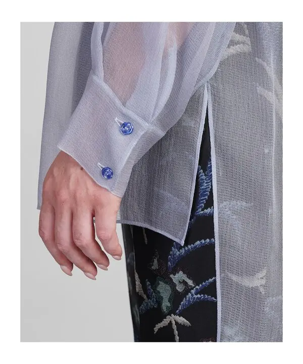 Giorgio Armani Sheer Organza Shirt With Bow Detail