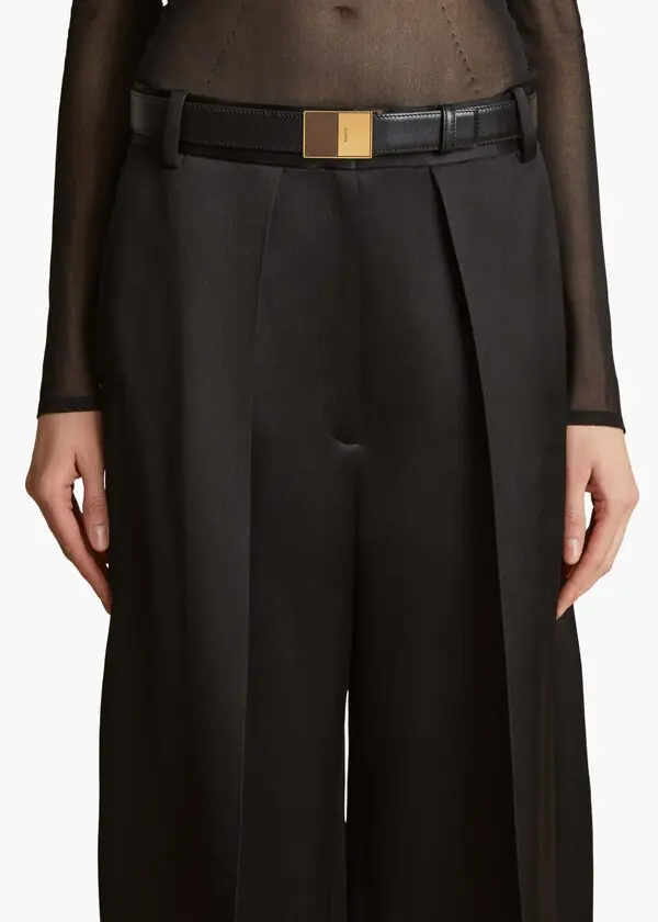 Khaite Logo-engraved Buckle Belt - Black