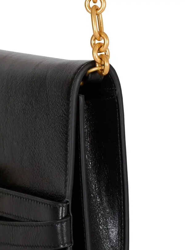 Balmain Shuffle Chain Crinkled Effect Wallet - Black