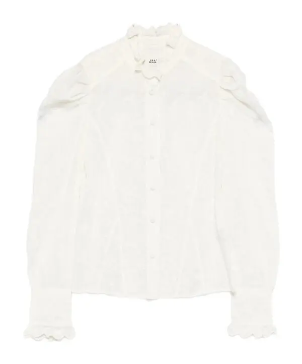 Isabel Marant Étoile Zorica Top Puff Sleeve Leaf Pattern Blouse - No