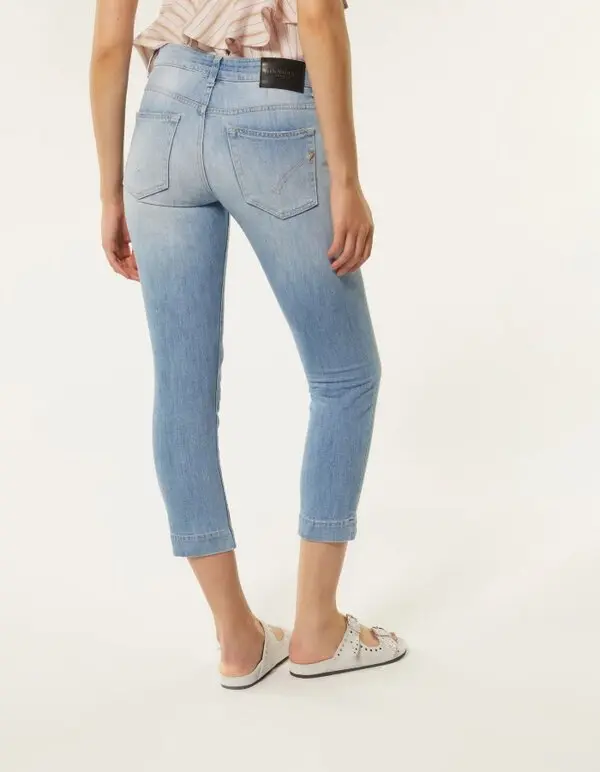 DONDUP Cropped Jeans With Whiskering And Slit Hem