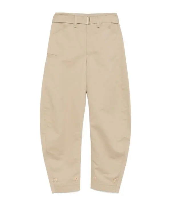 LEMAIRE Belted Tapered Leg Trousers - Sand