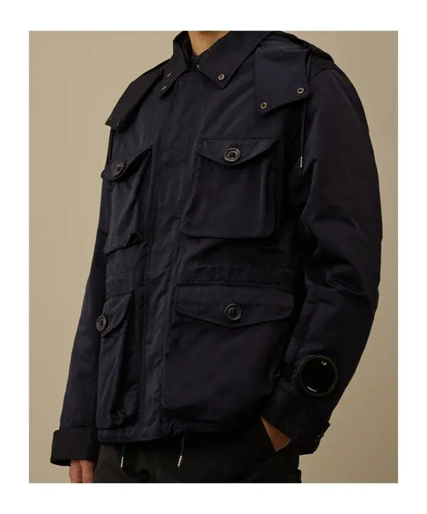 C.P. COMPANY Micro Kei Hooded Jacket With Removable Down Lining - Blue
