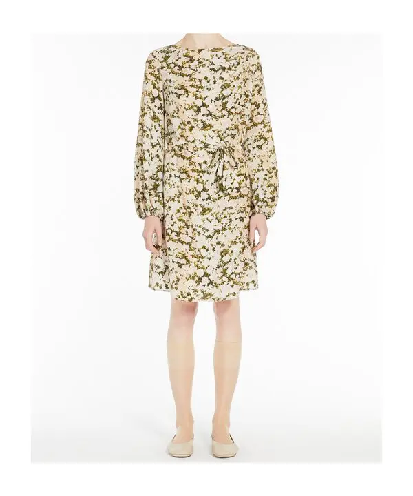 Max Mara Silk Crepe De Chine Floral Dress