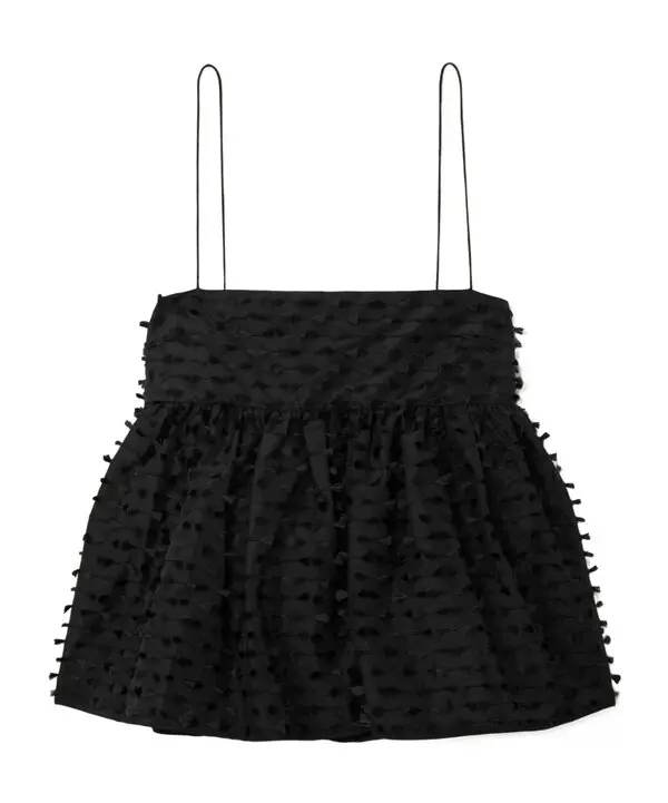 Cecilie Bahnsen Babette Fil Coupé Shell Peplum Top - Black