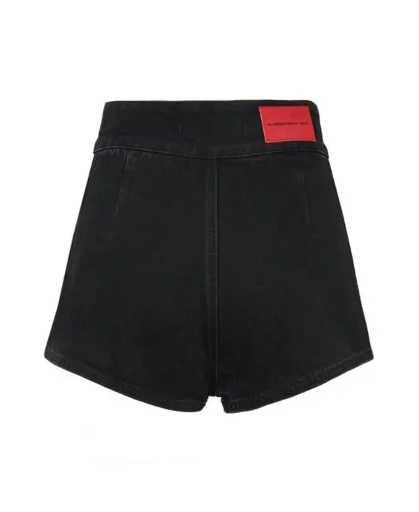 Alessandra Rich Belted High-waisted Denim Shorts