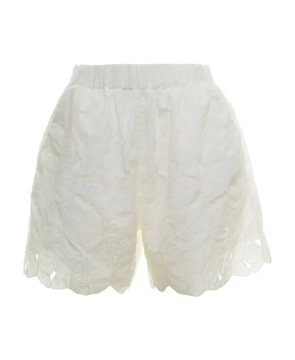 Red Valentino Lace Detailed High-waisted Shorts