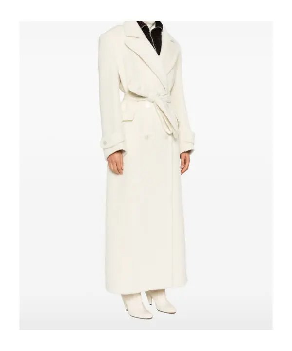 Tagliatore Julia Belted Double-breasted Coat - White