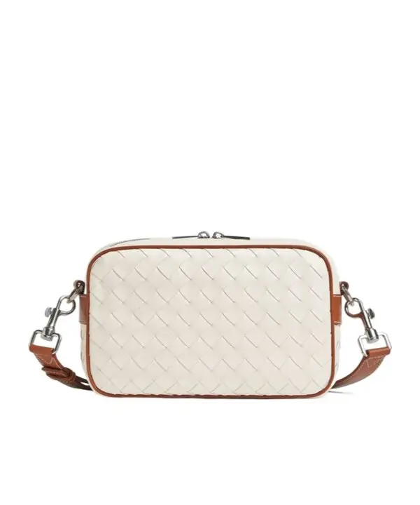 Bottega Veneta Small Intrecciato Camera Bag - White/light Wood