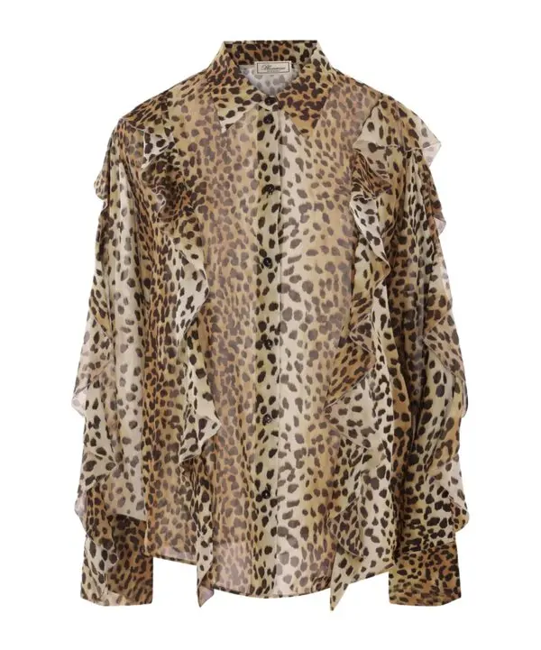 Blumarine Ruffled Chiffon Statement Top