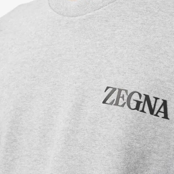 Zegna Logo-print Cotton Sweatshirt - Gray