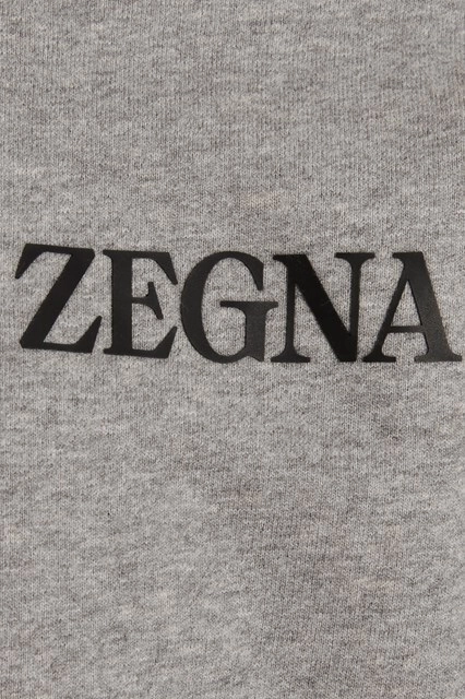 Zegna Logo-print Cotton Sweatshirt - Gray