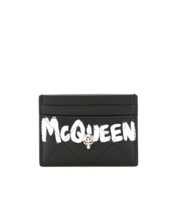 Alexander McQueen Skull Plaque Cardholder - Black