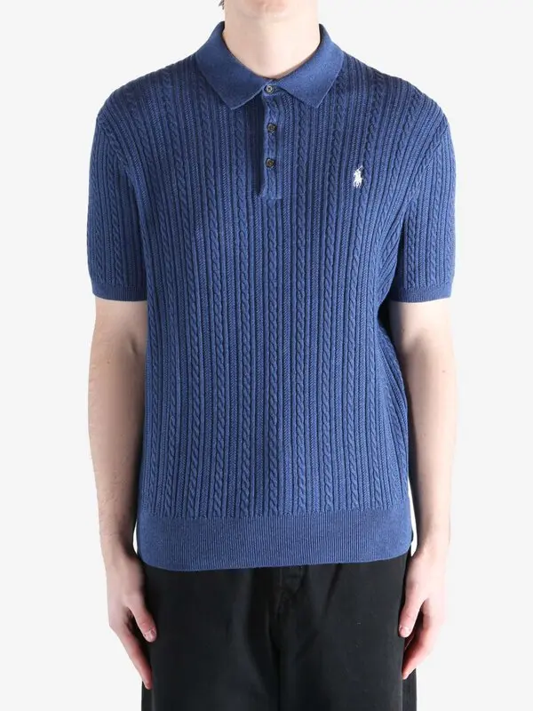Polo Ralph Lauren Logo Embroidered Knitted Polo Shirt