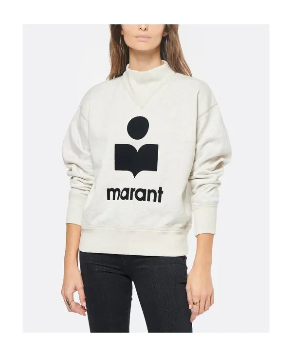 Isabel Marant Étoile High Neck Logo Sweatshirt - White