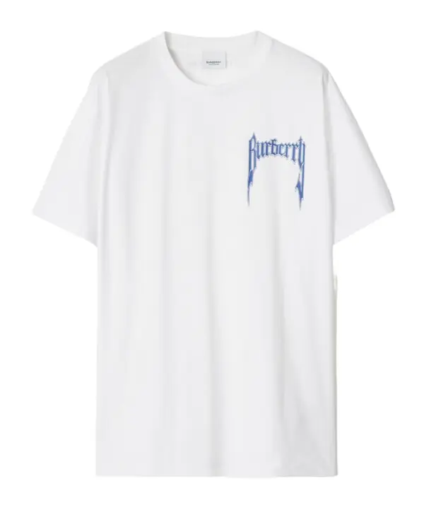 Burberry Logo Printed Crewneck T-shirt - White