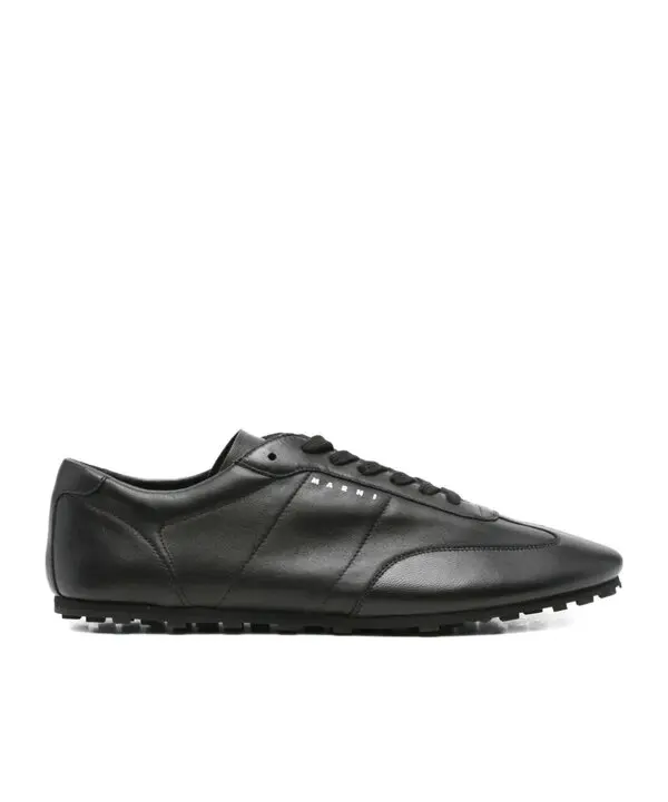 Marni Leather Lace-up Sneakers - Black