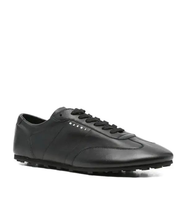 Marni Leather Lace-up Sneakers - Black