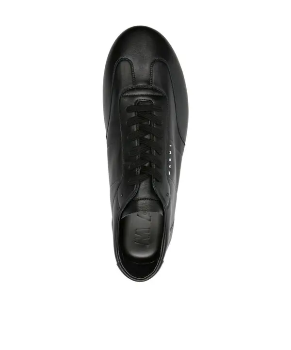 Marni Leather Lace-up Sneakers - Black