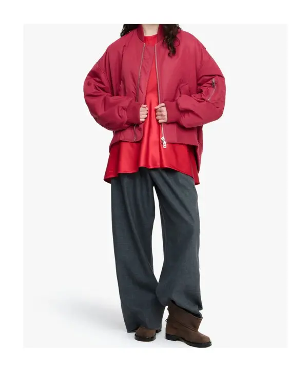 J.W.ANDERSON Boxy Zip-front Bomber Jacket - Red