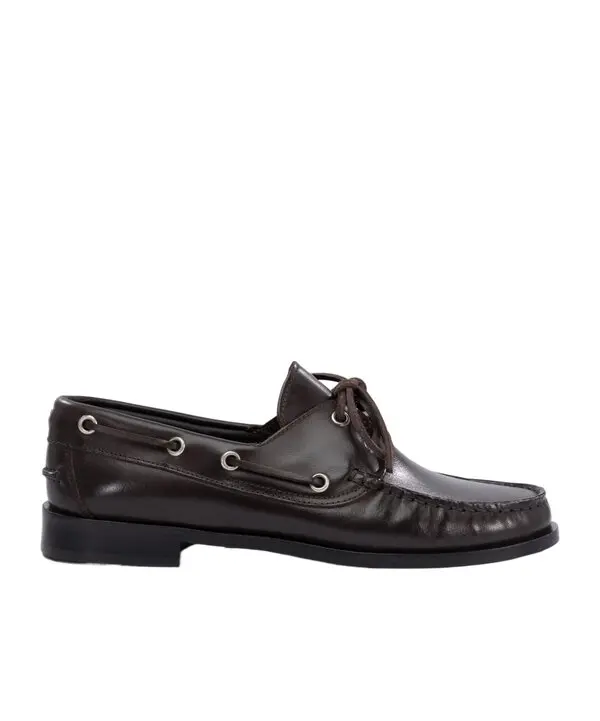 AeydĒ Harris Leather Moccasin Flats - Brown