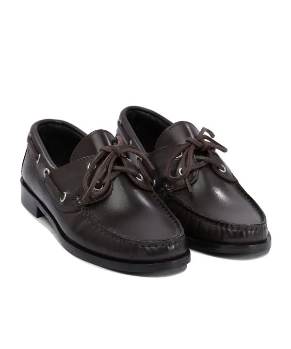 AeydĒ Harris Leather Moccasin Flats - Brown