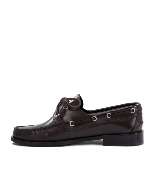 AeydĒ Harris Leather Moccasin Flats - Brown