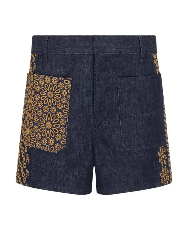 Dior Saint-gall Embroidered Denim Shorts