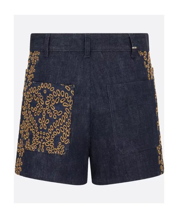 Dior Saint-gall Embroidered Denim Shorts