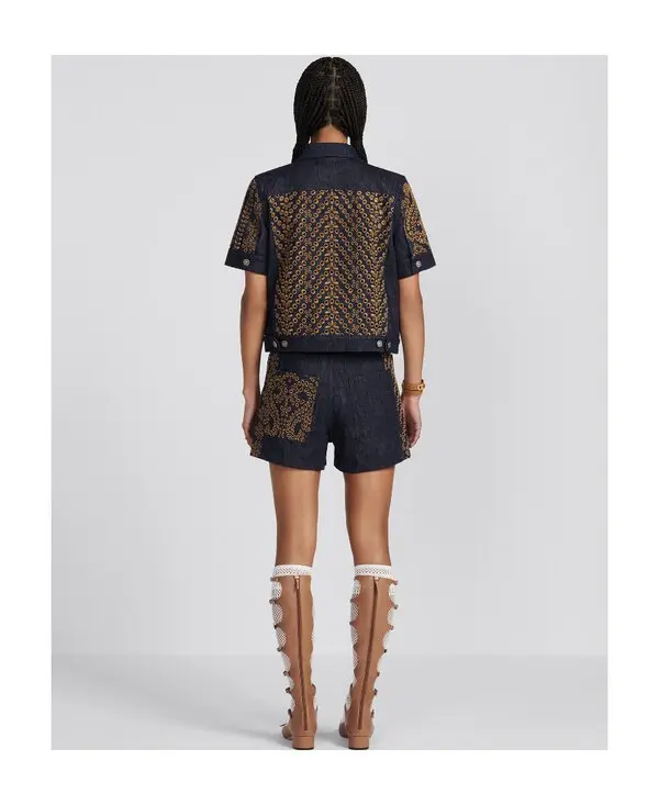 Dior Saint-gall Embroidered Denim Shorts