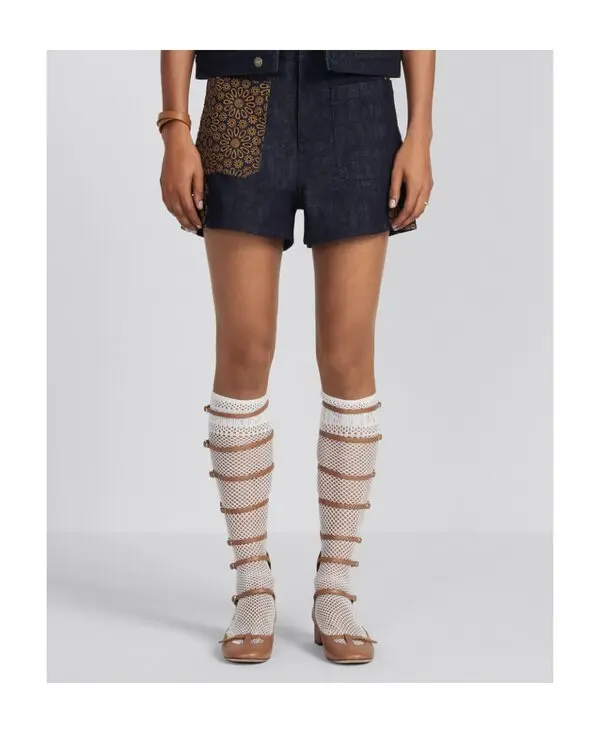 Dior Saint-gall Embroidered Denim Shorts