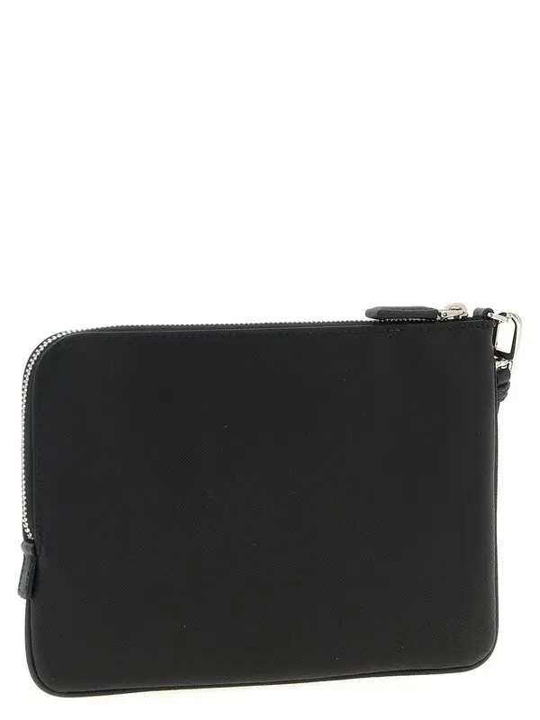Prada Zipper Clutch With Detachable Wrist Handles