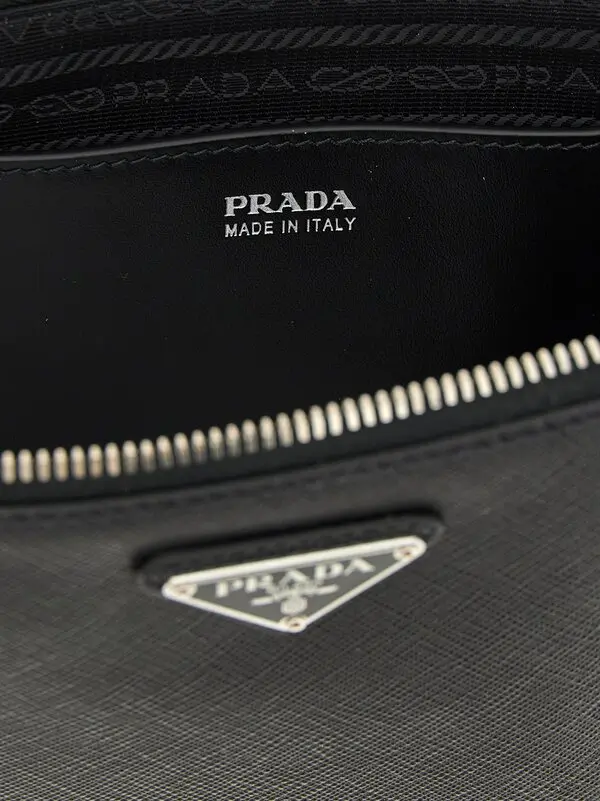 Prada Zipper Clutch With Detachable Wrist Handles