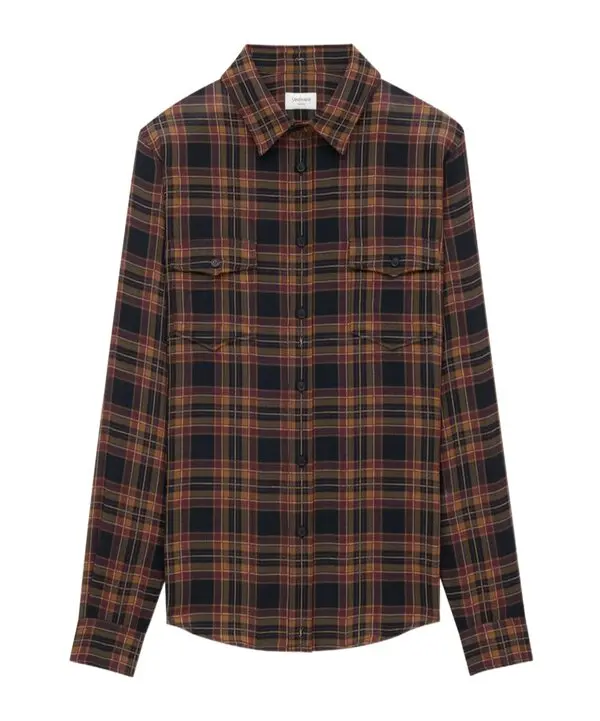 Saint Laurent Cassandre Checked Button-up Shirt