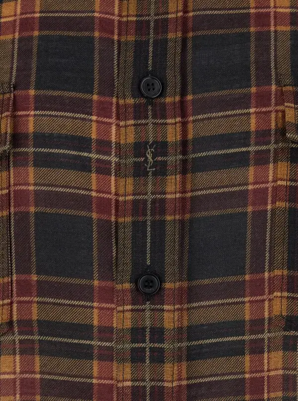 Saint Laurent Cassandre Checked Button-up Shirt