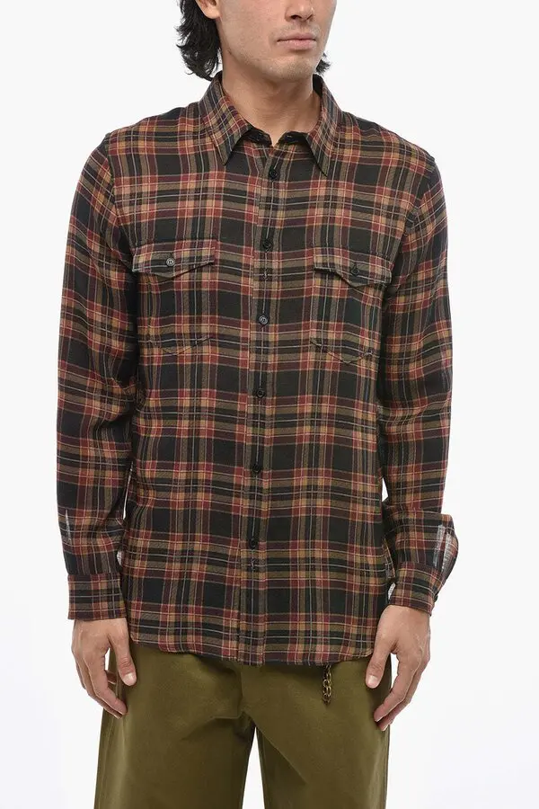Saint Laurent Cassandre Checked Button-up Shirt