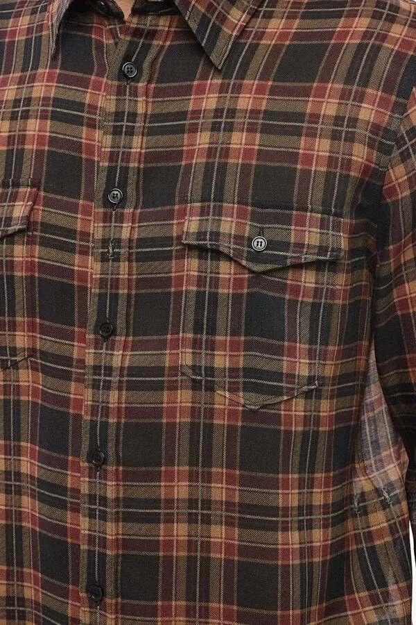 Saint Laurent Cassandre Checked Button-up Shirt