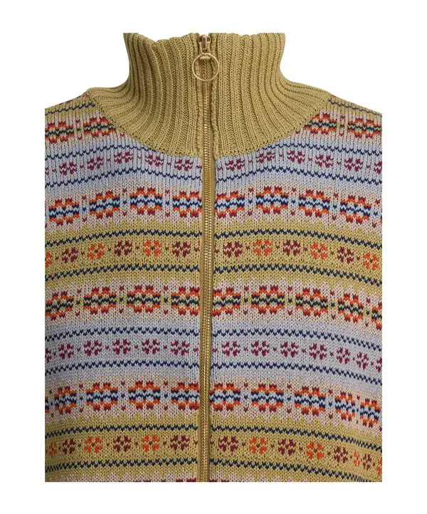 Kapital Knitted Vest With High Neck And Half Zip Closure