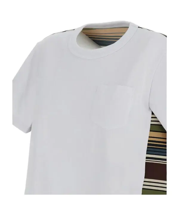 Sacai Short Sleeve Striped T-shirt - White