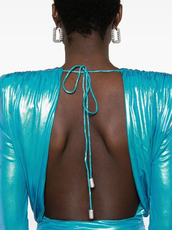 Alexandre Vauthier Long Sleeved V-neck Dress