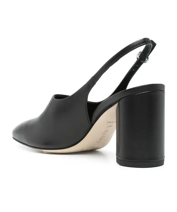 AeydĒ 75mm Leather Slingback Pumps