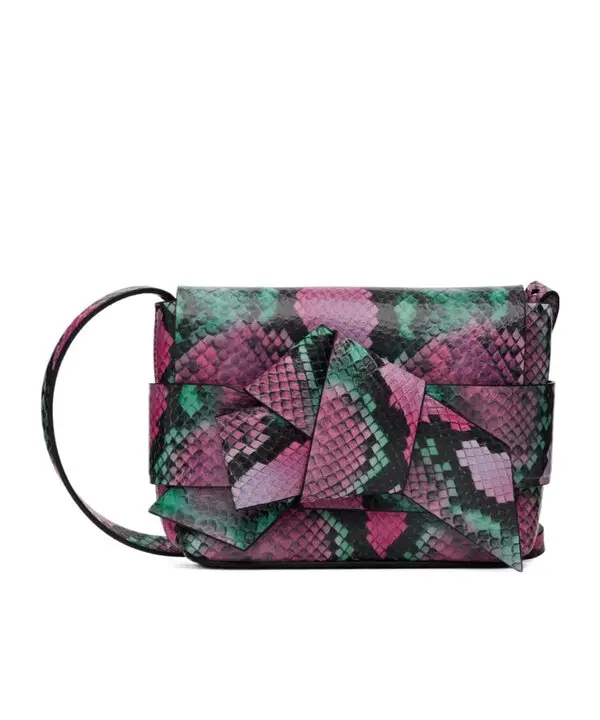 Acne Studios Snake Embossed Shoulder Bag - Black