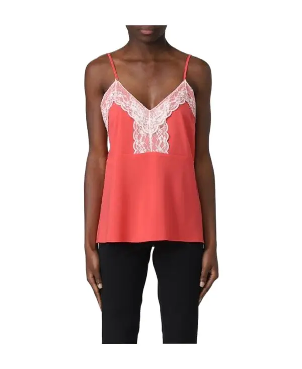TWINSET Lace Trimmed V-neck Camisole - Multicolor